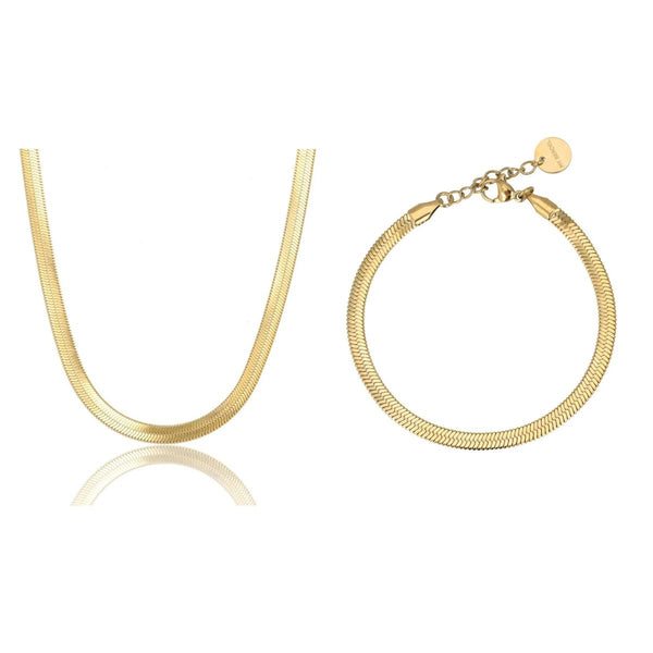 Jewelry set snake - bracelet and necklace